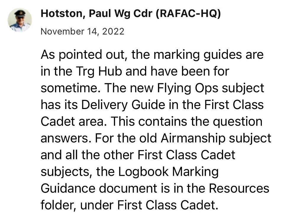 First Class Logbook Answers Help - Staff Development - Air Cadet Central
