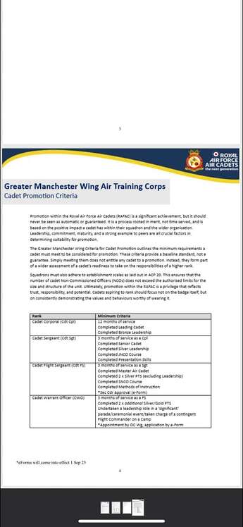 New Cadet Promotion Criteria - GMW - Adult Staff - Air Cadet Central